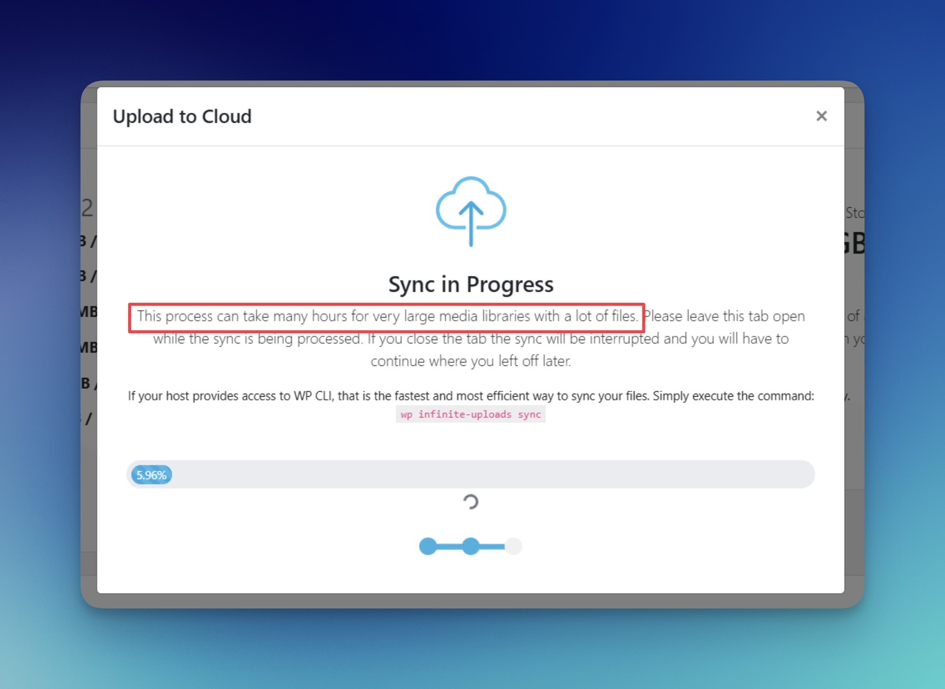 How long will it take to initially sync my files to Infinite Uploads ...